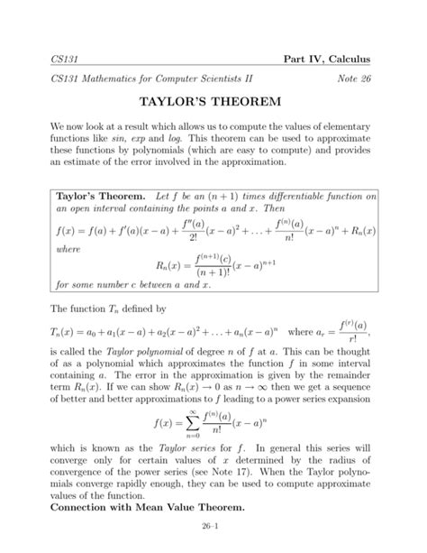taylor s theorem
