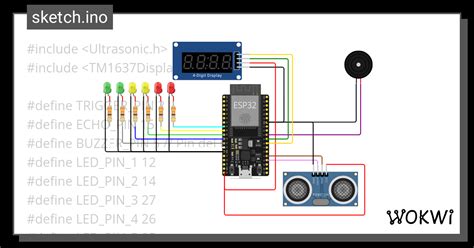 Leds Ultrasonic Wokwi Esp32 Stm32 Arduino Simulator