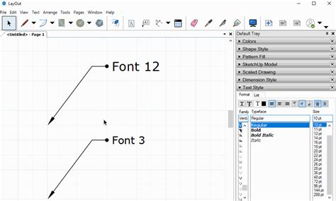 Sketchup Text Size