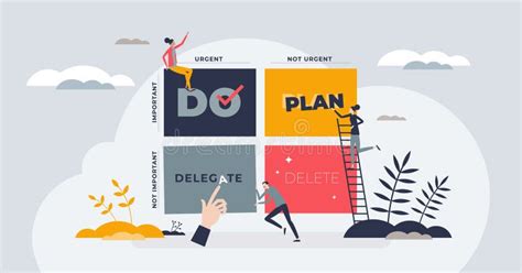 Priority Matrix With Important And Urgent Task Management Tiny Person Concept Stock Vector