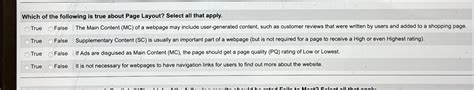 Solved Which Of The Following Is True About Page Layout Chegg