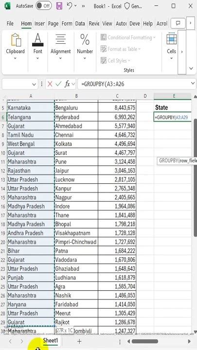Groupby Function Excel Exceltips Exceltricks Exceltutorial
