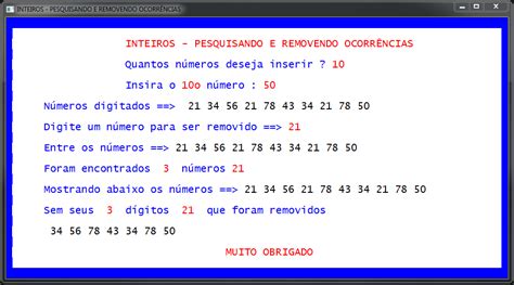 samuel lima programador c c inteiros pesquisando e removendo