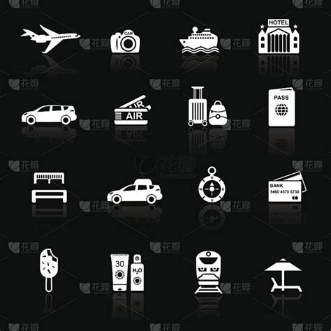 旅游图标黑白相间