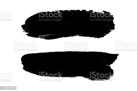 흰색 배경에서 격리된 검은색 브러시 스트로크입니다 잉크 추상 스트로크입니다 수채화 브러시 스트로크 디자인 모형 개념에 대한 스톡