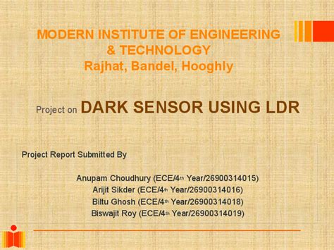 Ppt Dark Sensor Using Ldr