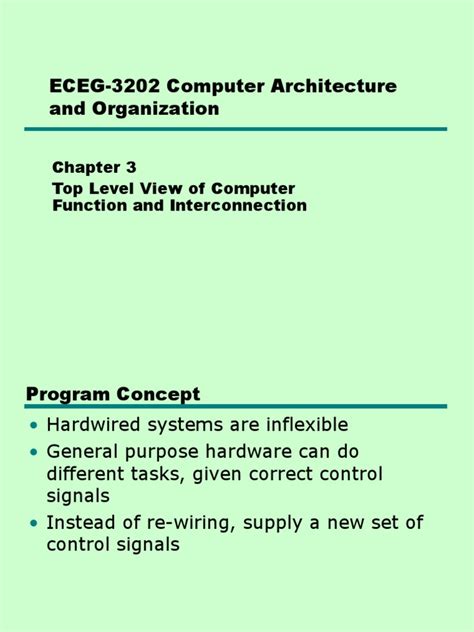 eceg 3202 computer architecture and organization top level view of
