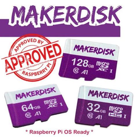 raspberry pi approved makerdisk microsd card with rpi os