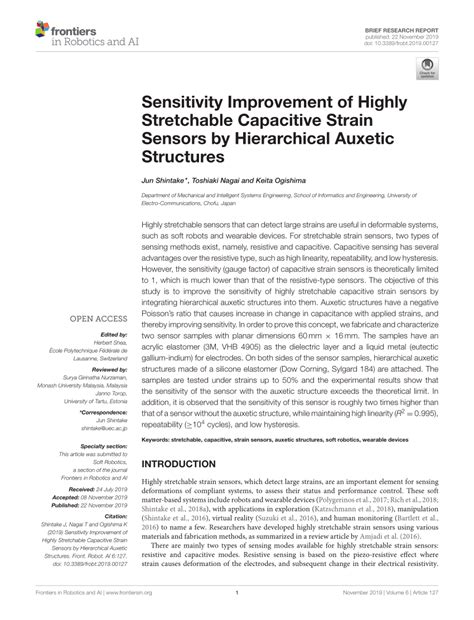 Pdf Sensitivity Improvement Of Highly Stretchable Capacitive Strain