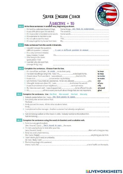 Ajective To Worksheet Live Worksheets