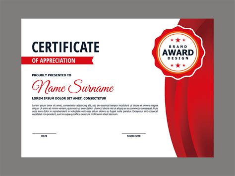Certificate Template With Elegant Red Curve Element 36072577 Vector Art At Vecteezy Certificate Template With Elegant Red Curve Element 36072577 Vector Art At Vecteezy