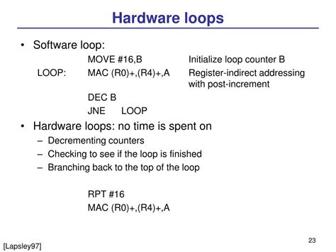 Ppt Architectural Analysis Of A Dsp Device The Instruction Set And The Addressing Modes
