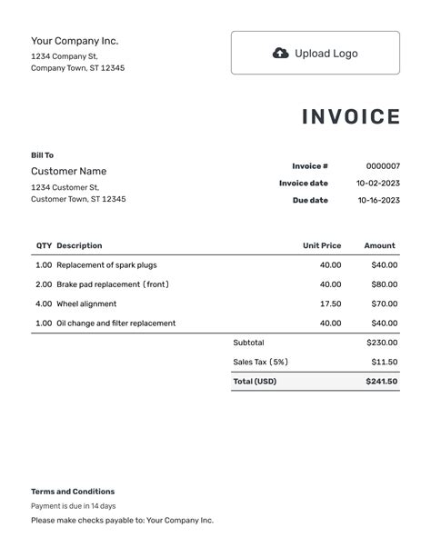 Free Invoice Template Business Templates