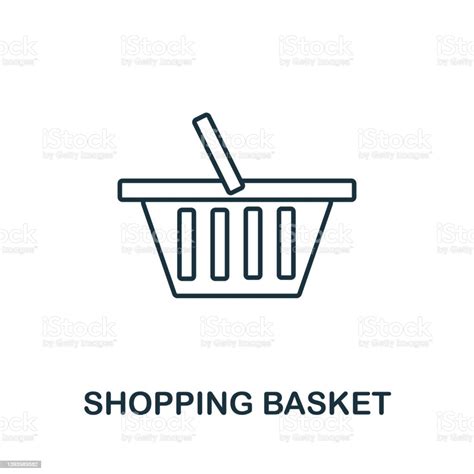 장바구니 아이콘입니다 쇼핑 아이콘 컬렉션의 라인 스타일 기호입니다 로고 인포 그래픽 Ux 및 Ui를위한 쇼핑 바구니 창조적 인 요소 가득 찬에 대한 스톡 벡터 아트 및 기타