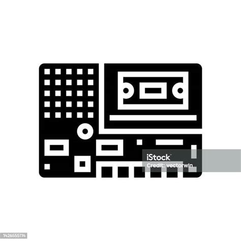 테이프 플레이어 복고풍 가젯 글리프 아이콘 벡터 일러스트 레이 션 Brand Name Video Game에 대한 스톡 벡터 아트 및 기타 이미지 Brand Name