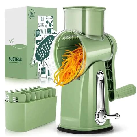 Susteas Rotary Food Choppers With 5 Blades Vegetable And Cheese Chopper
