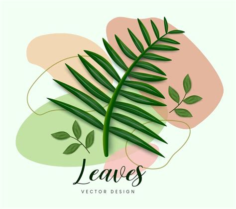 Premium Vector Leaves Vector Design Leaves Vector Text With Palm
