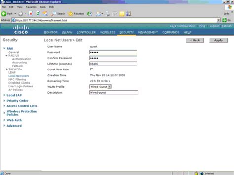 Wired Guest Access Using Cisco Wlan Controllers Configuration Example
