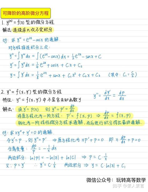 零基础学高数 可降阶的高阶微分方程 知乎