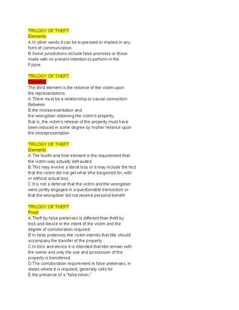 Css 422 Chaper 1 Part 2 Powerpoint Trilogy Of Theft Elements A
