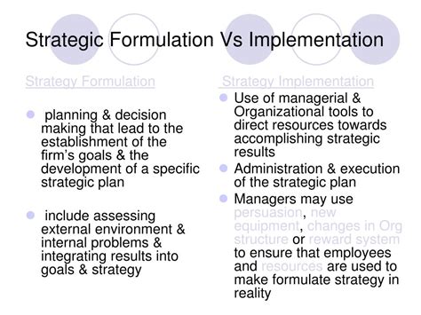 Ppt Strategy Formulation And Implementation Powerpoint Presentation