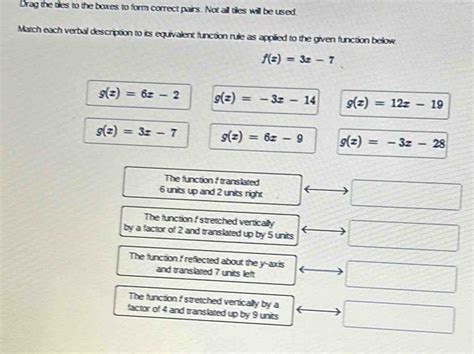 Solved Drag The Tiles To The Boxes To Form Correct Pairs Not All Tiles Will Be Used Match