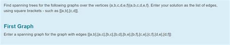 solved find spanning trees for the following graphs over the