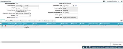 Creating Orders From Remaining Requisition Line Quantity Online Help