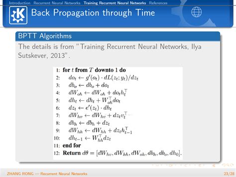 循环神经网络－－－recurrent Neural Networks Zhang Rong