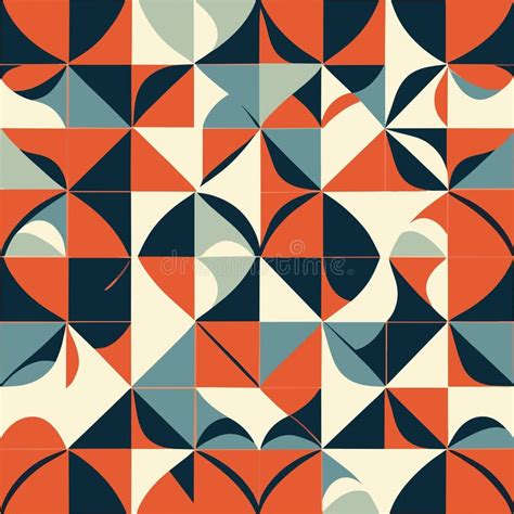 Seamless Geometric Pattern In A Retro Style Vector Illustration Stock Vector Illustration Of