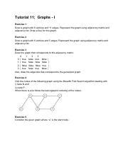 Graphs Tutorial: Exercises on Graph Representation, Traversal, | Course Hero