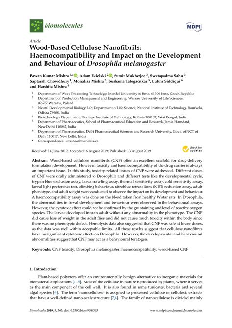 Pdf Wood Based Cellulose Nanofibrils Haemocompatibility And Impact