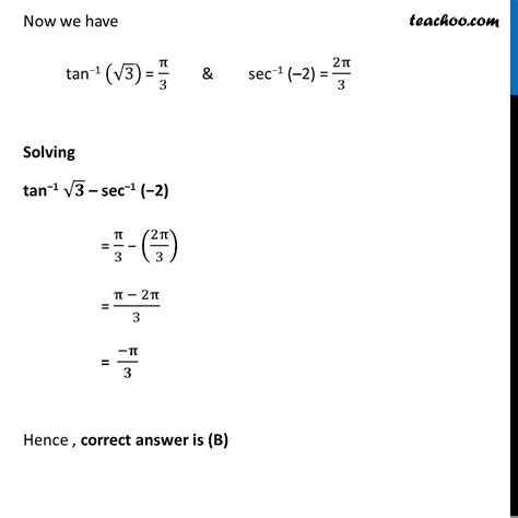 Ex MCQ Find Value Of Tan Root Sec Video