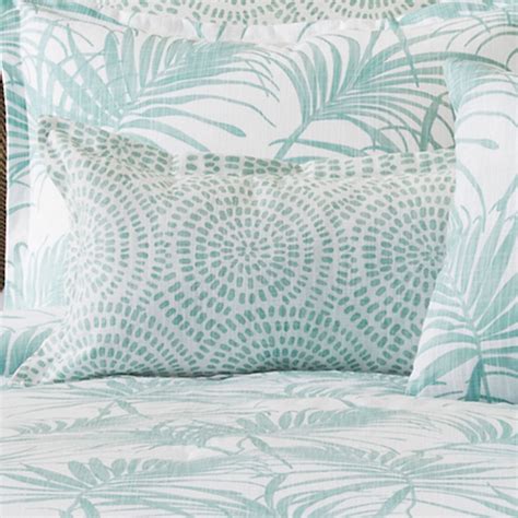 Trinidad Teal Tropical Palm Leaf Mini Comforter Set Bedding