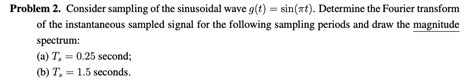 Solved Problem Consider Sampling Of The Sinusoidal Wave Chegg
