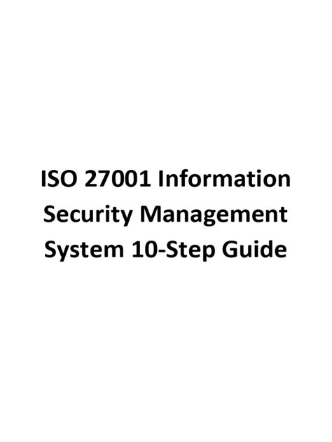 iso 27001 10 step guide pdf risk information security