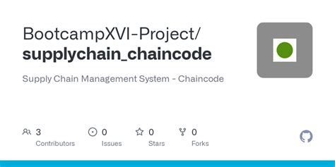 GitHub BootcampXVI Project Supplychain Chaincode Supply Chain Management System Chaincode