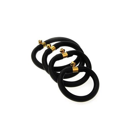 E Stim Black Rubber Rings Hoops Conductive Loops Electro Stimulation