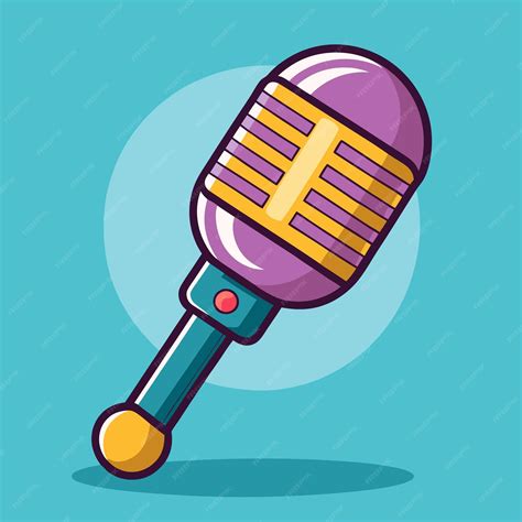 Microphone In Cartoon Style In Minimalism In Vector Premium Ai