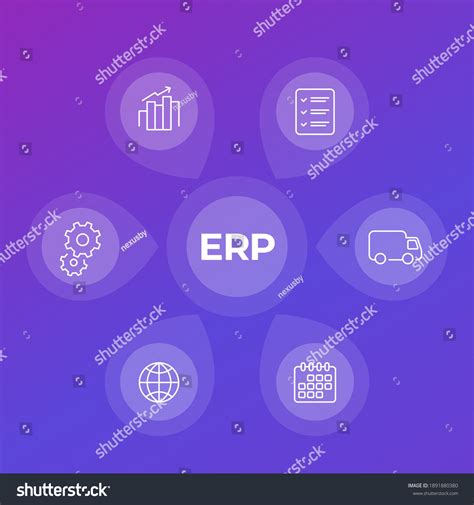 Erp Software Line Icons Vector Infographics Stock Vector Royalty Free 1891880380 Shutterstock