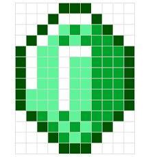 Minecraft Emerald Pixel Art Pattern