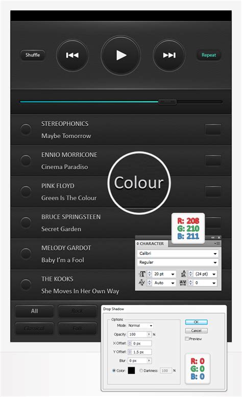 Create A Mobile Phone Music Player Interface