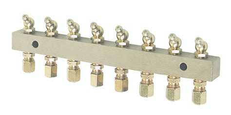 6138 Alemlube Header Block 8 Outlets Cw 6mm Fittings And Grease Nipples Filter Discounters 6138 Alemlube Header Block 8 Outlets Cw 6mm Fittings And Grease Nipples Filter Discounters