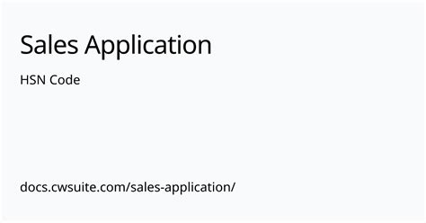 Hsn Code Sales Application