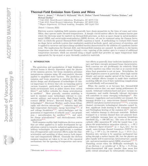 Pdf Thermal Field Emission From Cones And Wires