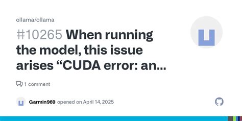 When Running The Model This Issue Arises “cuda Error An Illegal