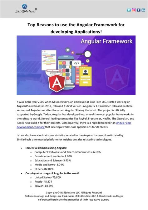 Top Reasons To Use The Angular Framework For Developing Applications Pdf