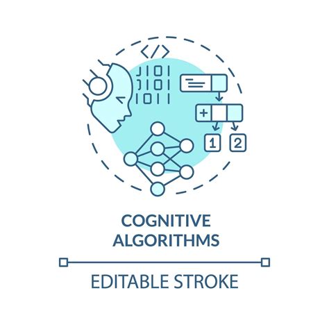 2d Editable Blue Cognitive Algorithms Icon Monochromatic Isolated