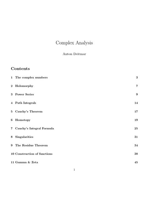 Cauchy Residue Theorem In Complex Analysis Pdf