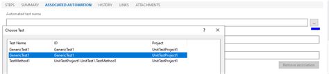 Net How To Associate Generic Test With Test Case Using Tfs 2015 Vs